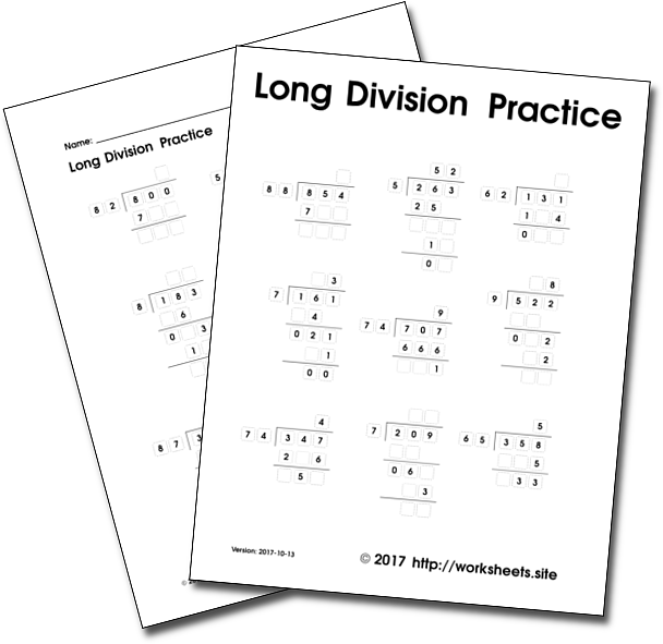 Long Division Worksheets